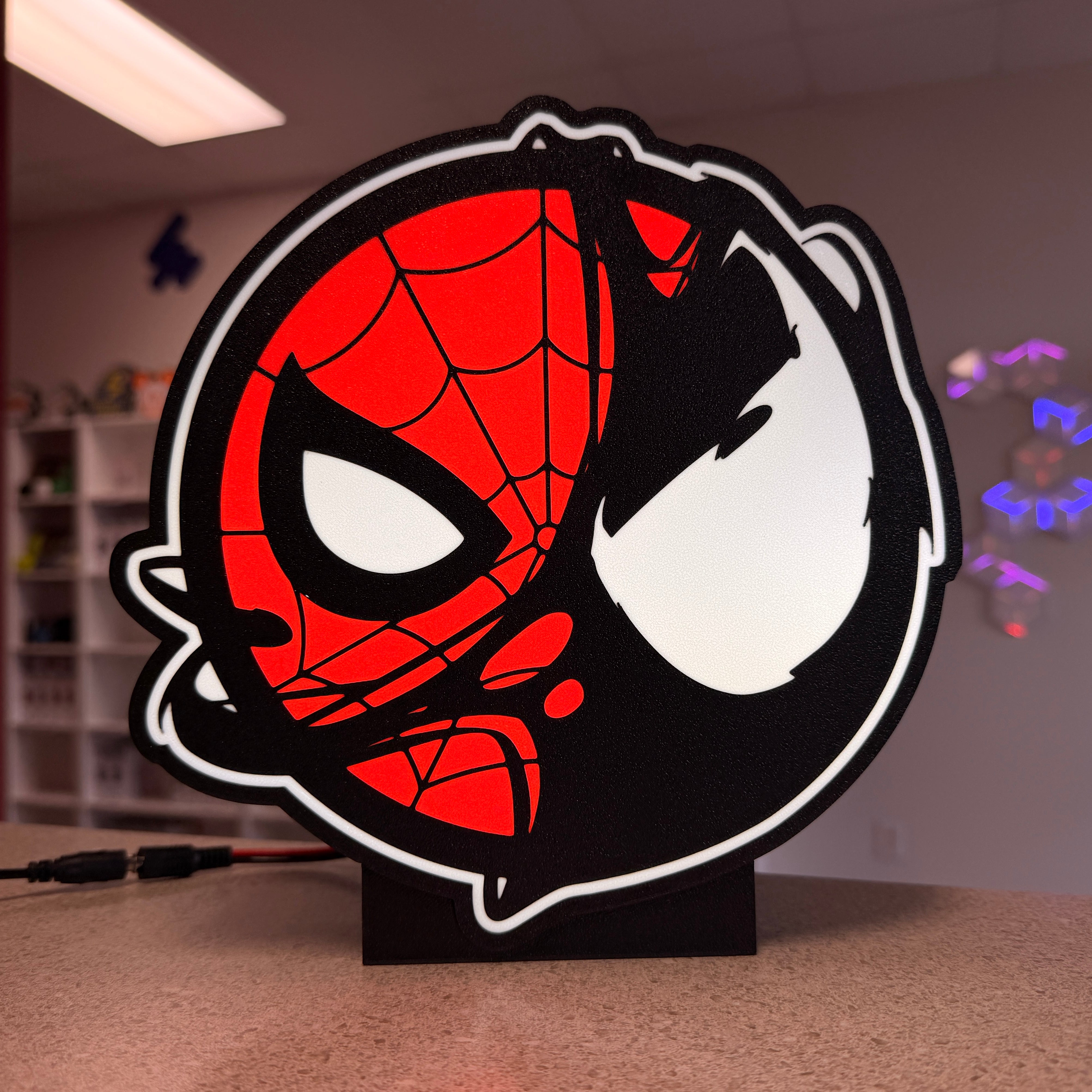 Spidey-Symbiote Light Box STL – On Points Designs
