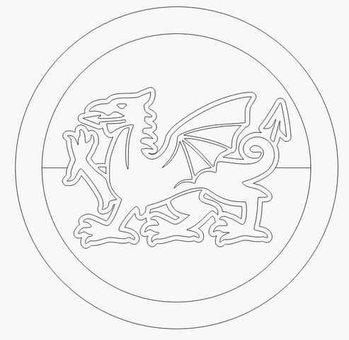 Welsh Dragon Stacked Sign SVG – On Points Designs