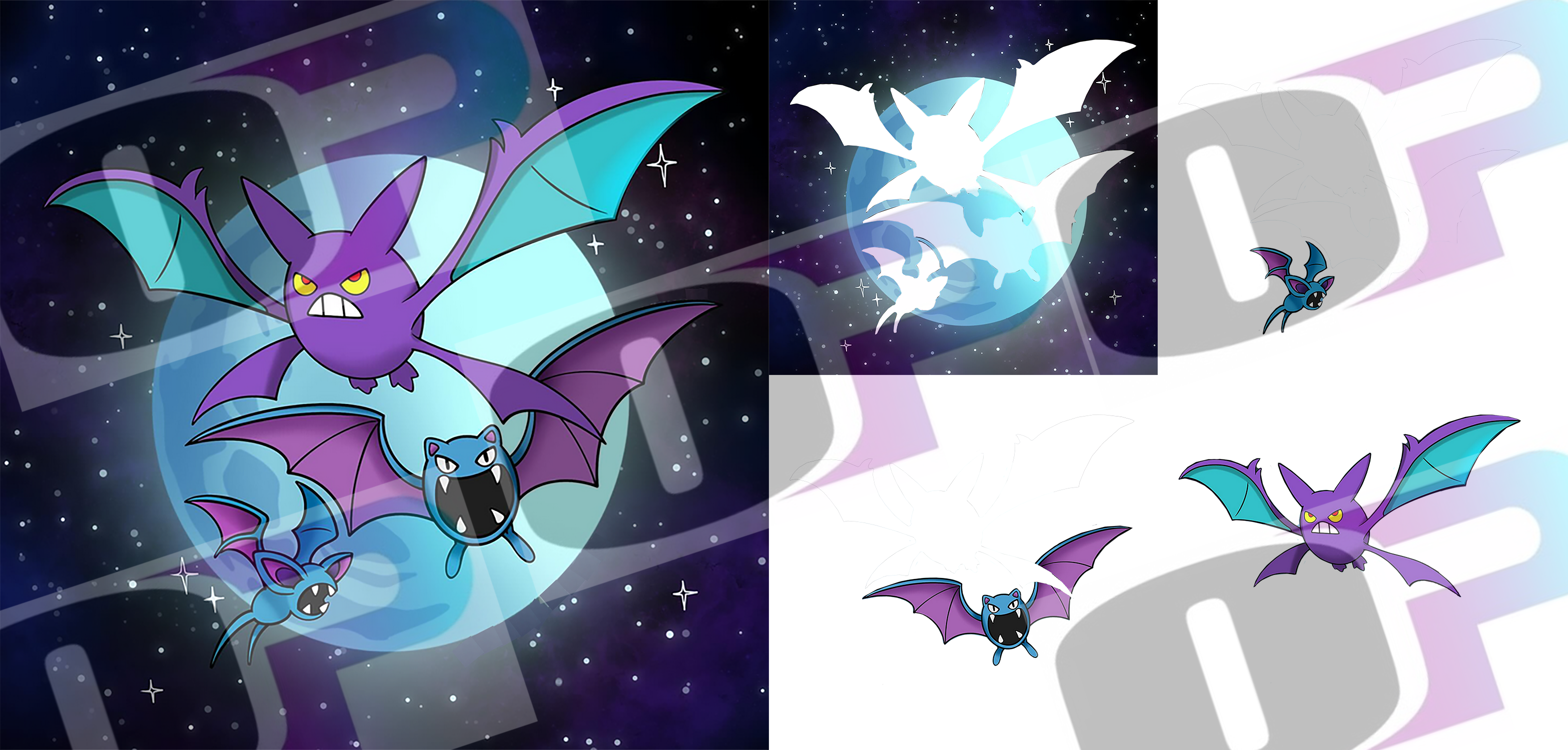 Poke Bats Stacked Image Sublimation SUB – On Points Designs